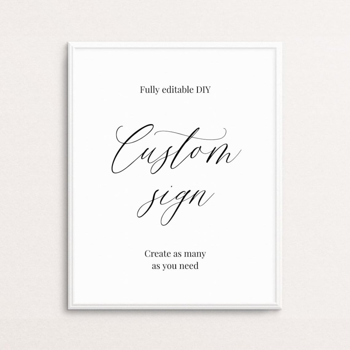 Modern Wedding Sign Template Custom Editable Sign Classic | Etsy