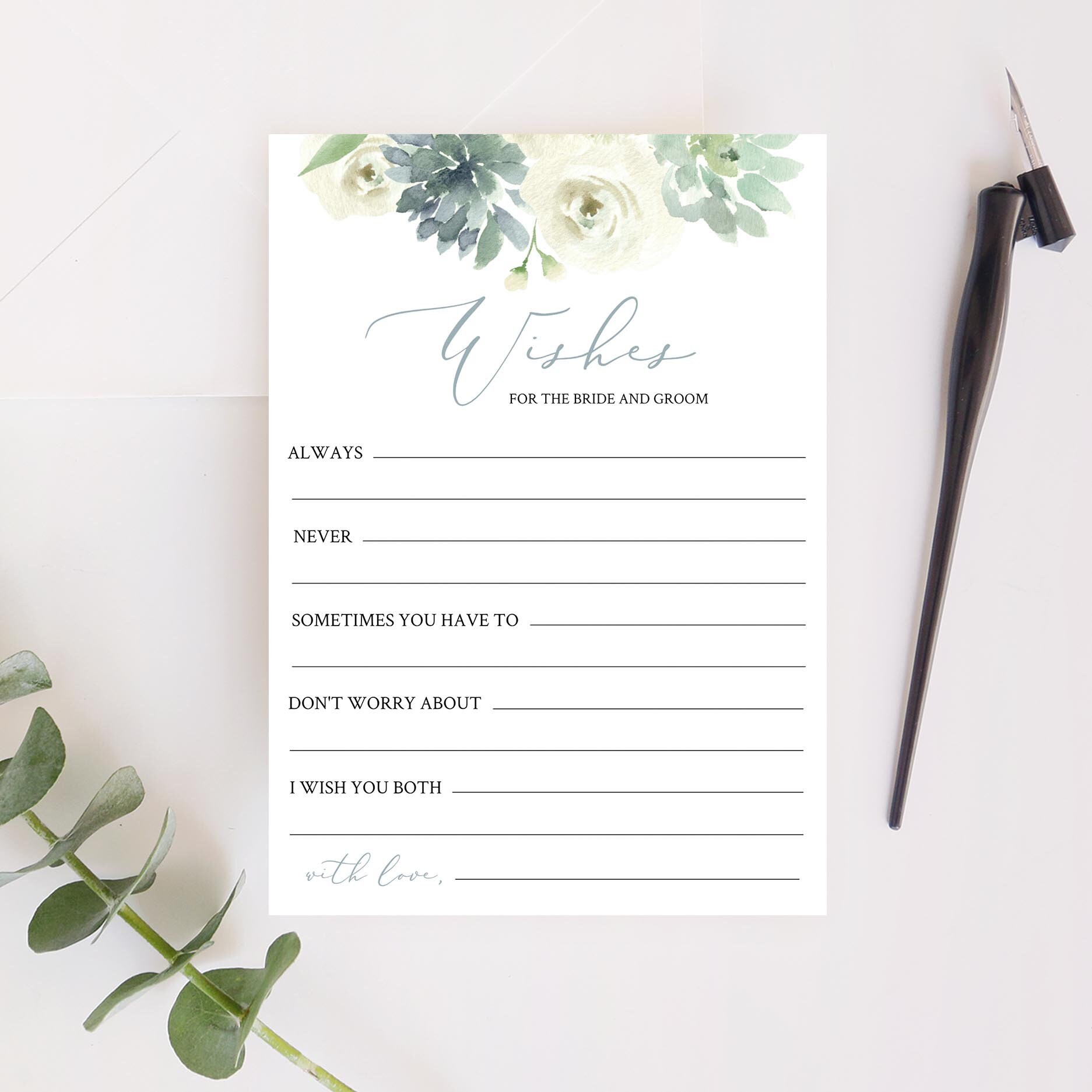 Editable Wishes for the Bride and Groom Printable Wedding - Etsy