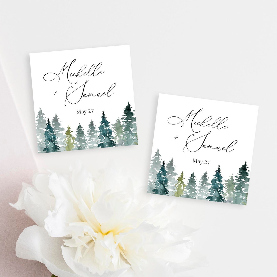 Forest Favor Tag Template, Editable Tree Tag, Instant Download, Pine ...