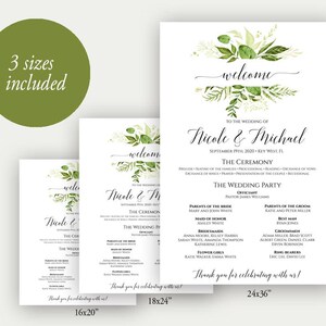 Wedding Program Poster Large Wedding Program Wedding Poster - Etsy