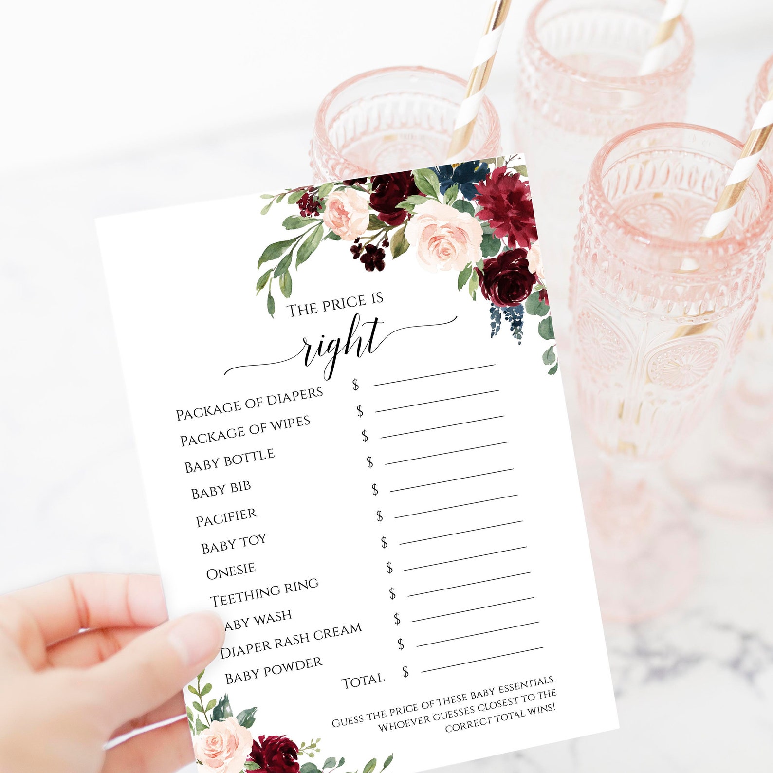 Editable the Price is Right Template Instant Download Merlot - Etsy