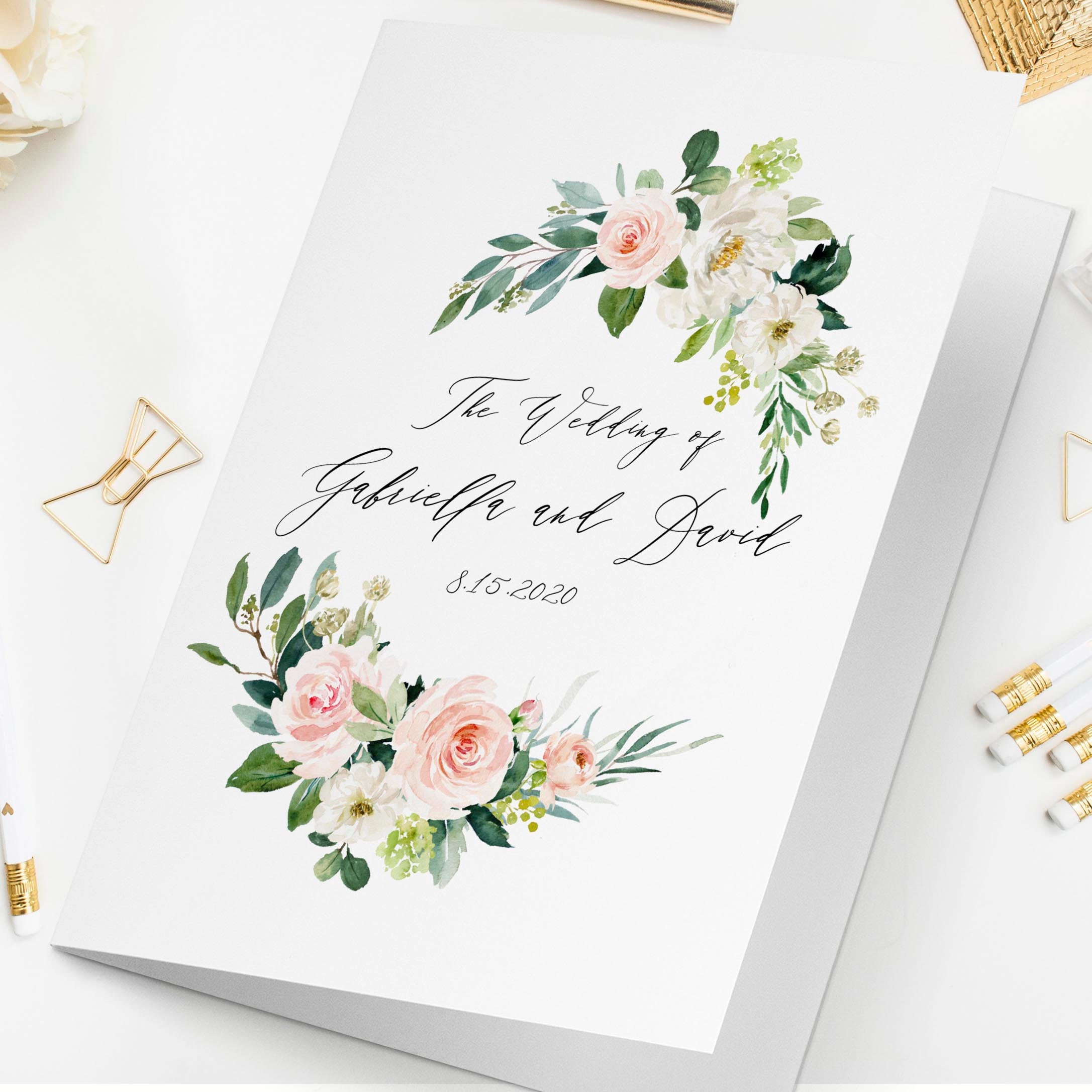 Folded Wedding Program Template Fully Editable Templett - Etsy