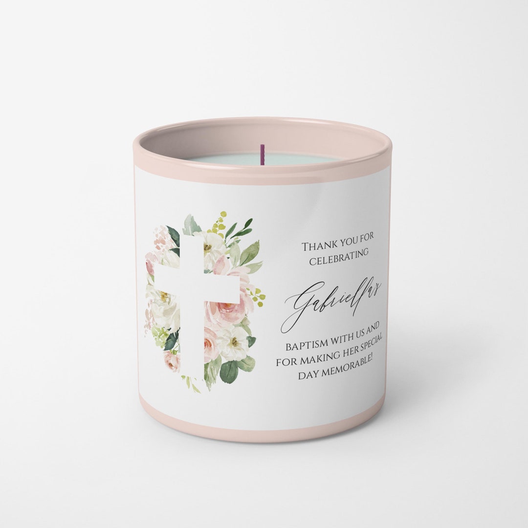 Printable Baptism Favor, Instant Download, Editable Candle Label ...