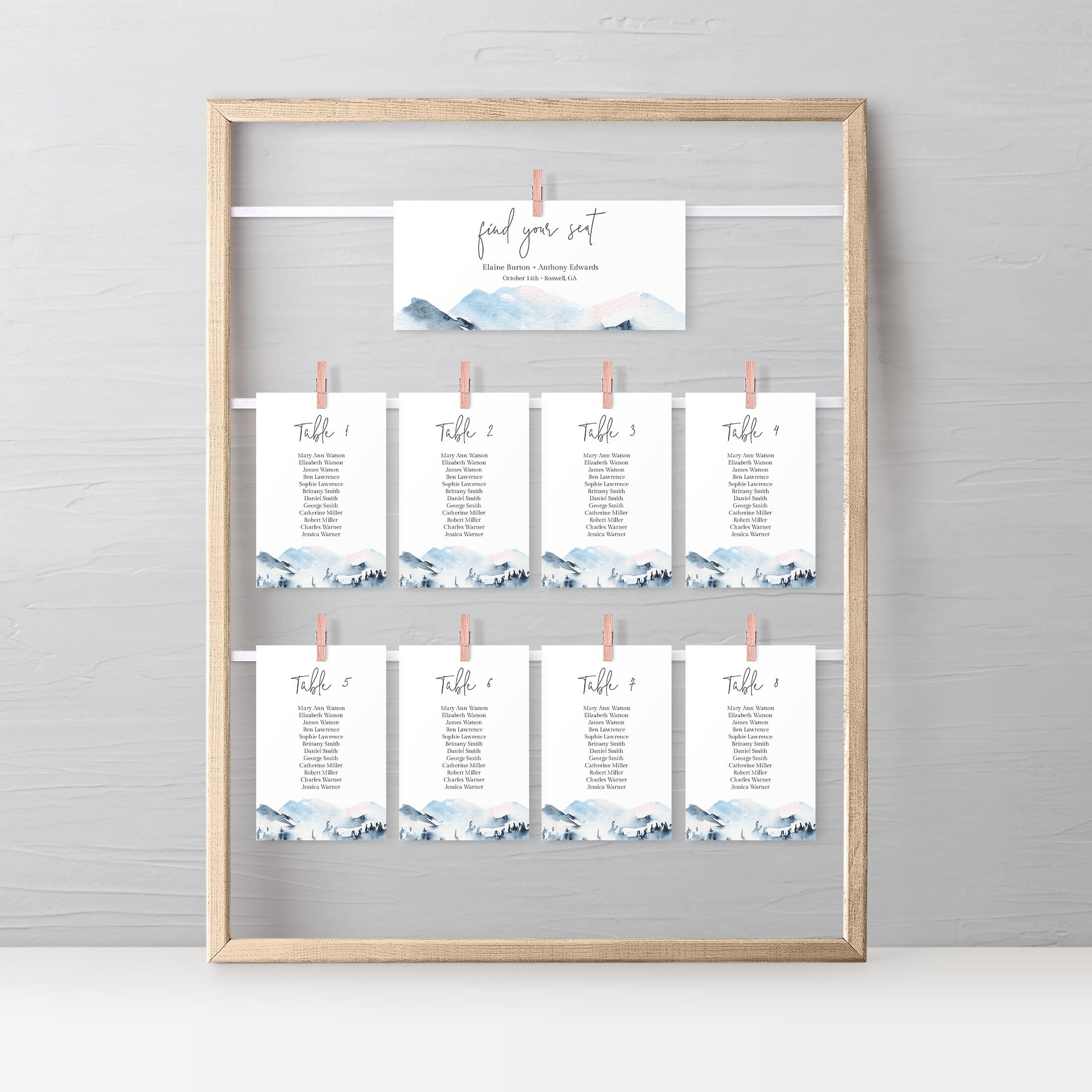 Mountain Seating Chart Template Download Editable Outdoor - Etsy