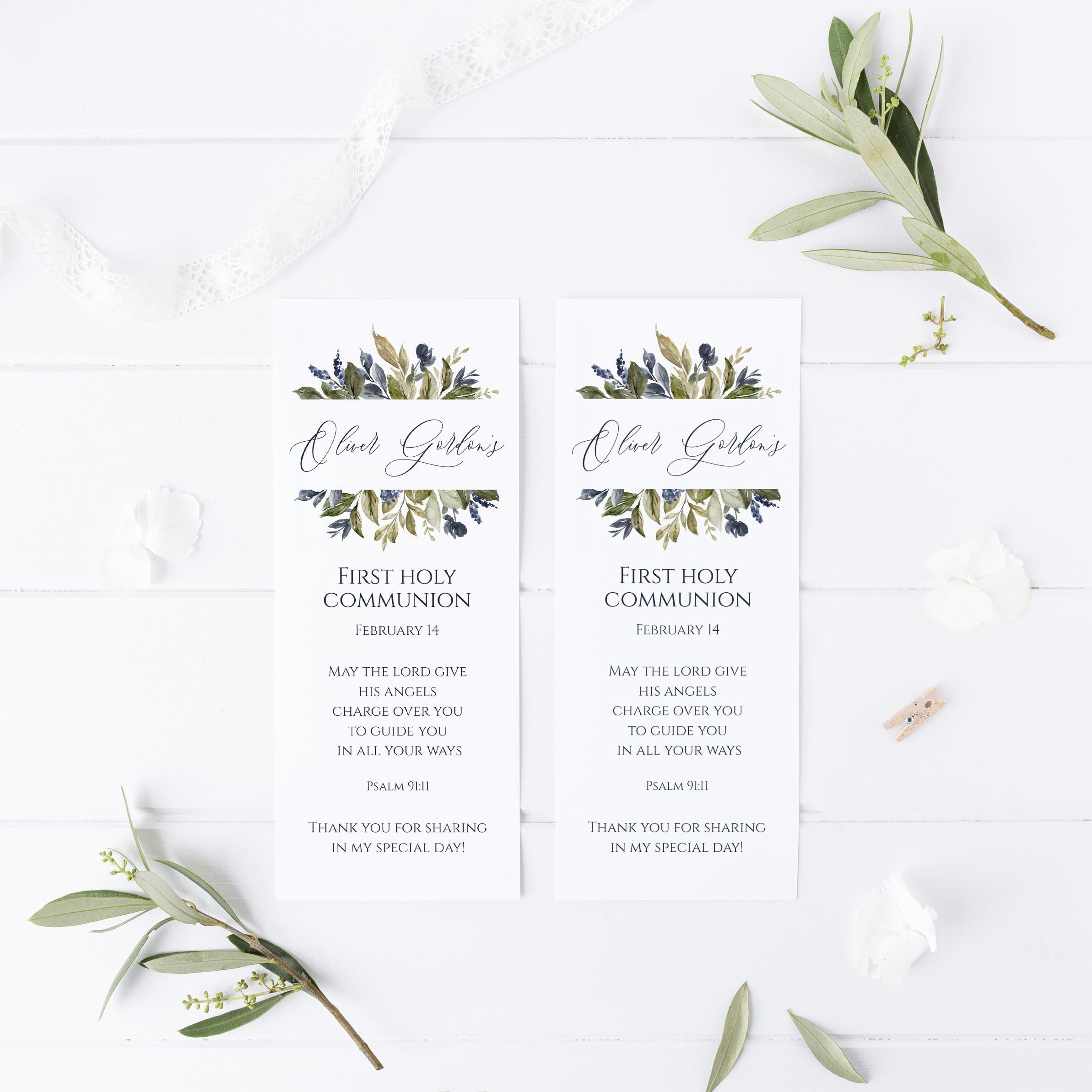 First Holy Communion Bookmark Template Instant Download | Etsy India