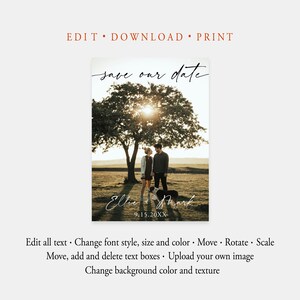 Photo Save Our Date Template Modern Wedding Announcement Download Save ...