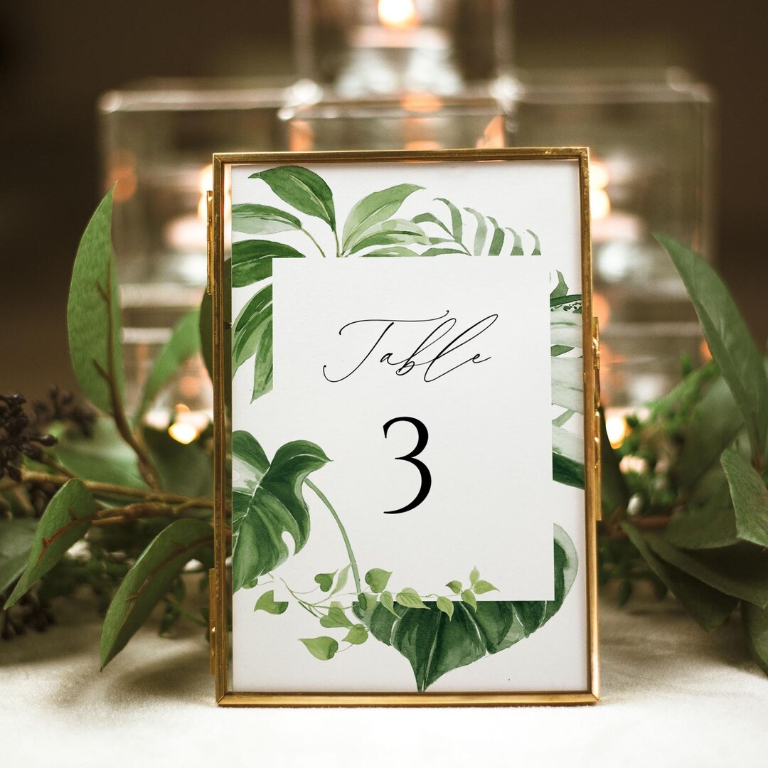 Tropical Wedding Table Numbers, Instant Download, Printable Table ...