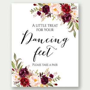 Dancing Feet Sign, Dancing Shoes Wedding Sign, A Little Treat for Your ...