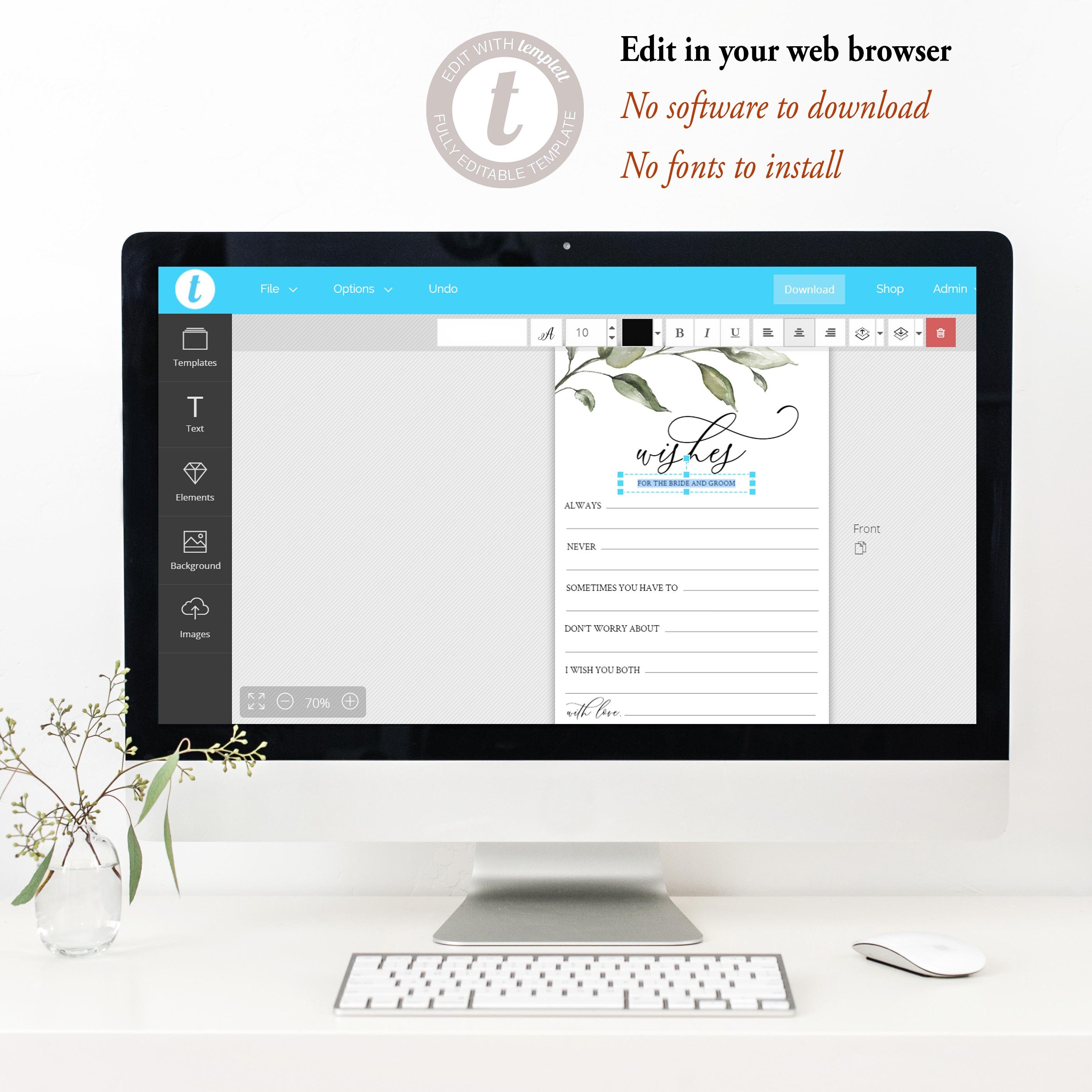 Editable Wishes for the Bride and Groom Printable Wedding | Etsy