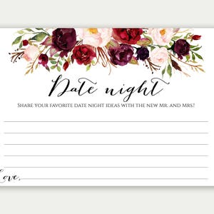 Date Night Cards, Date Night Idea Cards, Wedding Date Night Cards, Date ...