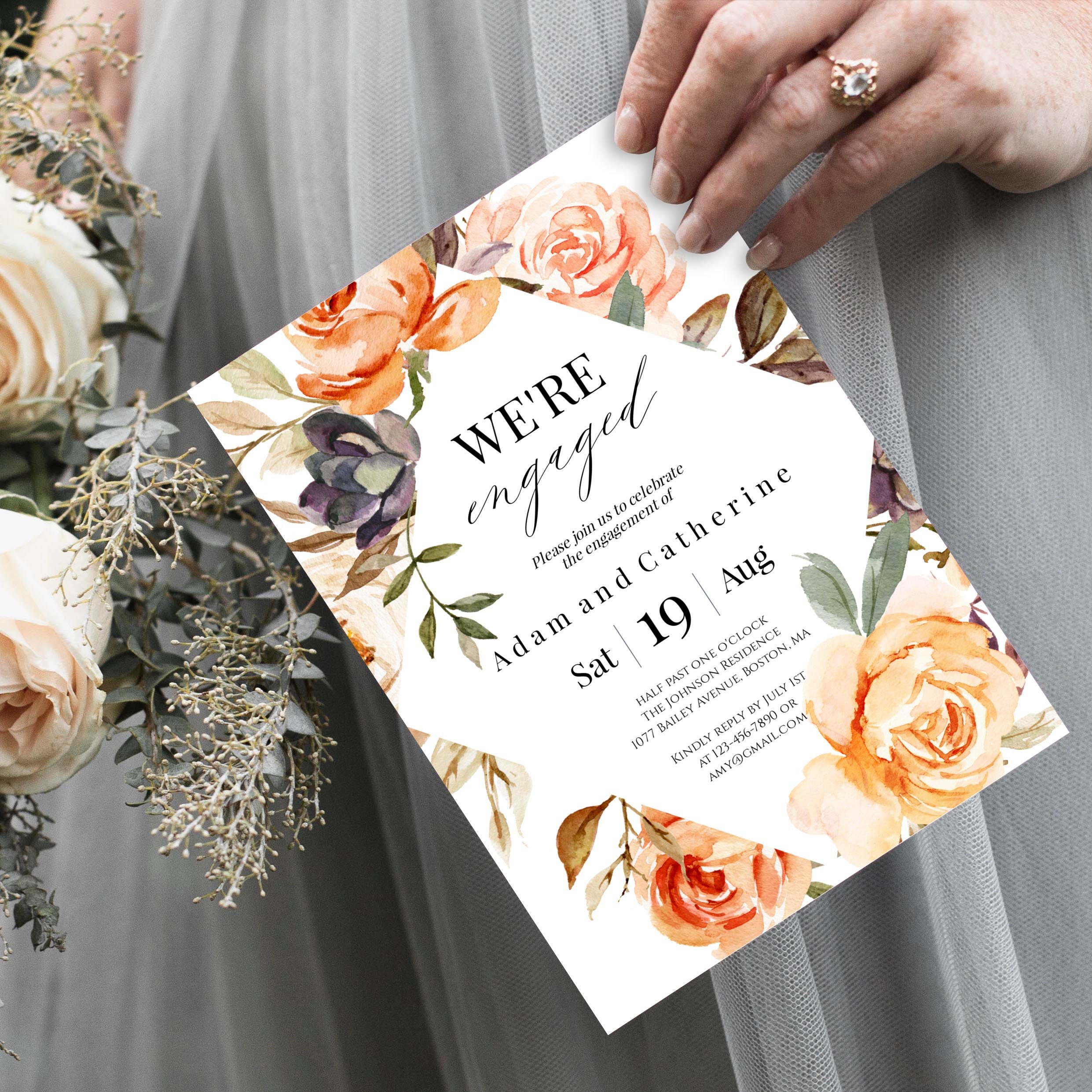 Printable Engagement Party Invitation Template Download 100% | Etsy