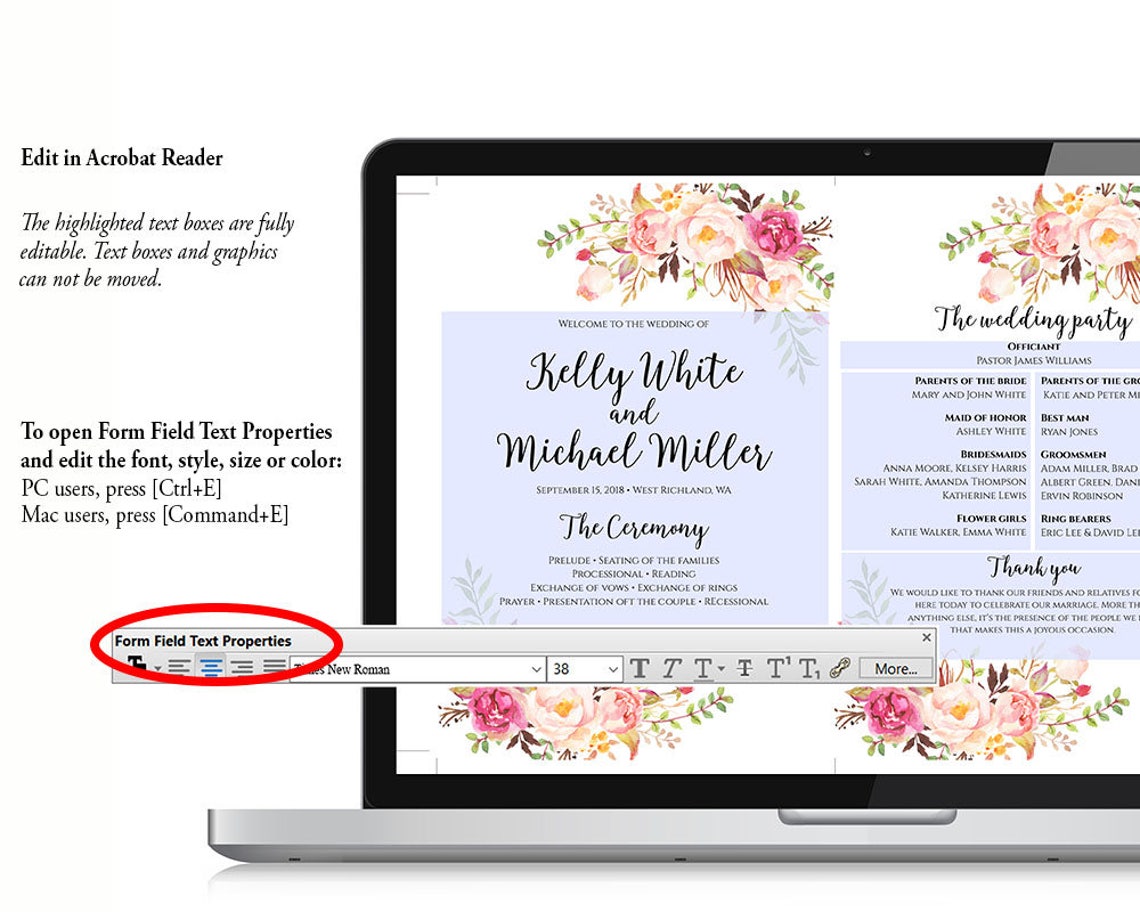 Fan Program Template Fan Wedding Program Ceremony Program - Etsy