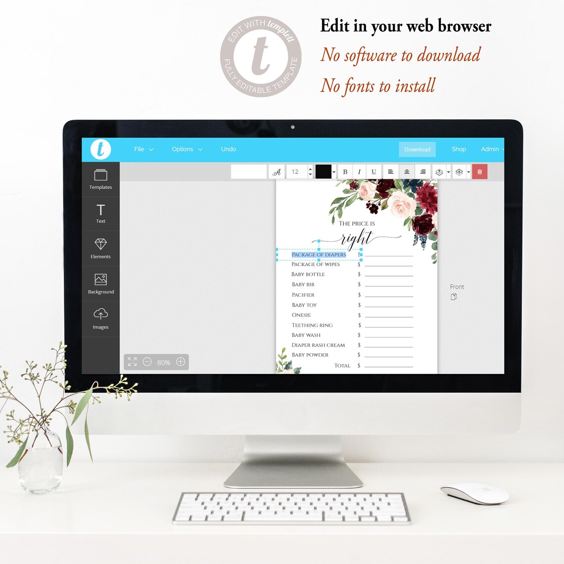 Editable the Price is Right Template Instant Download Merlot - Etsy