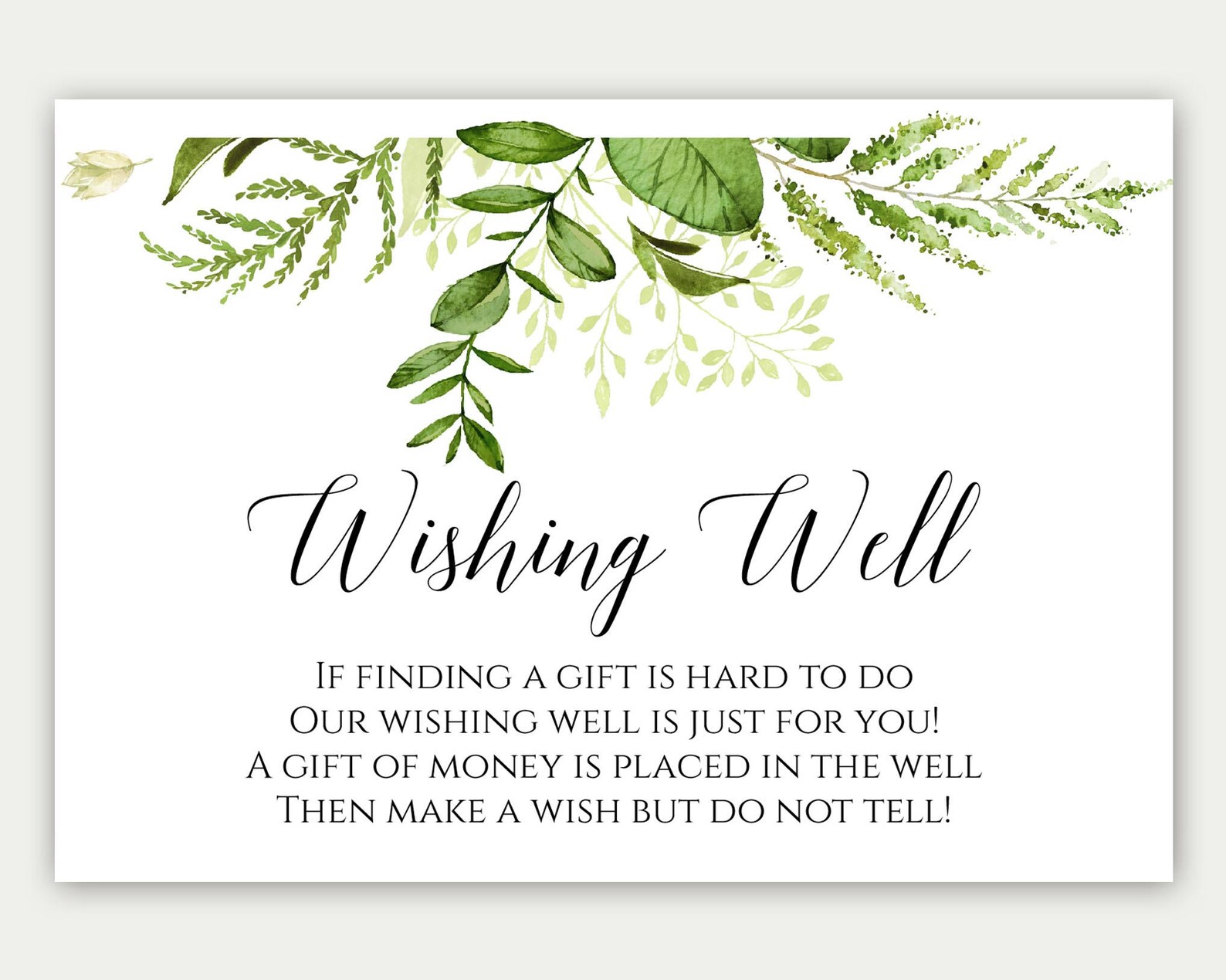 Wishing Well Card Wishing Well Printable Wedding Wishing | Etsy