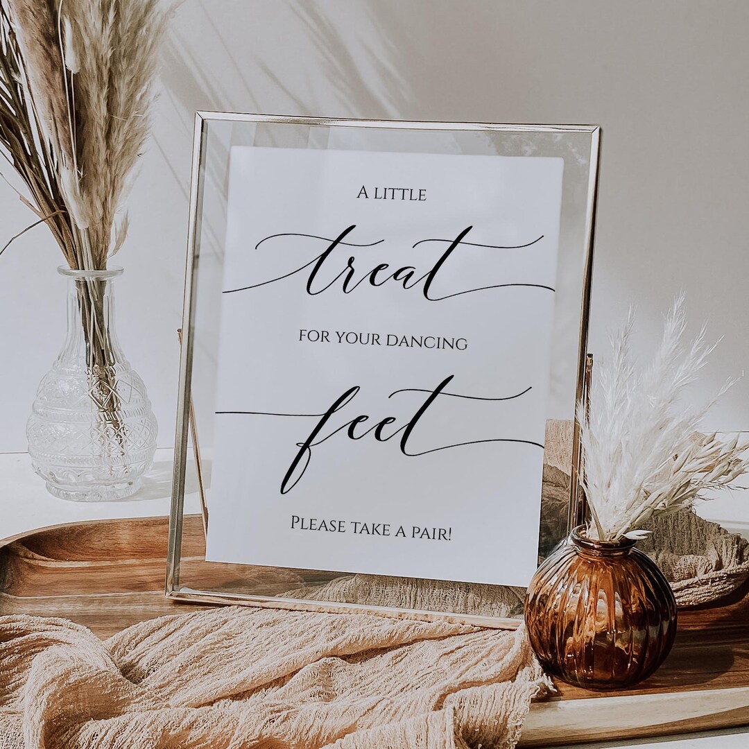 Dancing Feet Sign Modern Flip Flop Sign Dancing Shoes Wedding Sign A ...