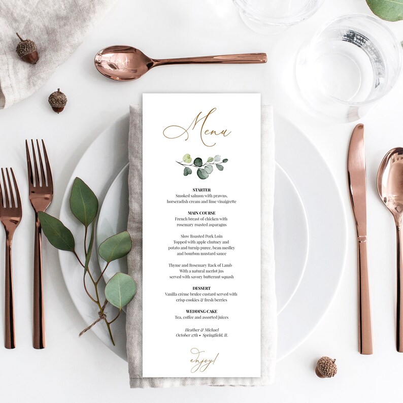 Greenery and Gold Wedding Bundle, Editable Wedding Bundle Templates ...