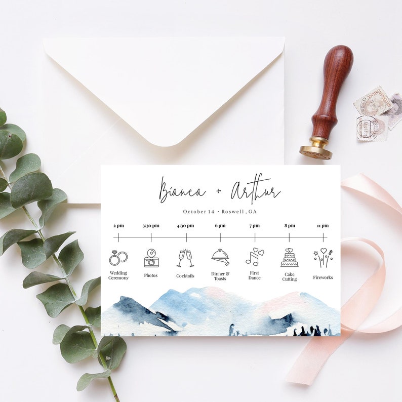 Editable Wedding Timeline Template Download Printable Wedding - Etsy
