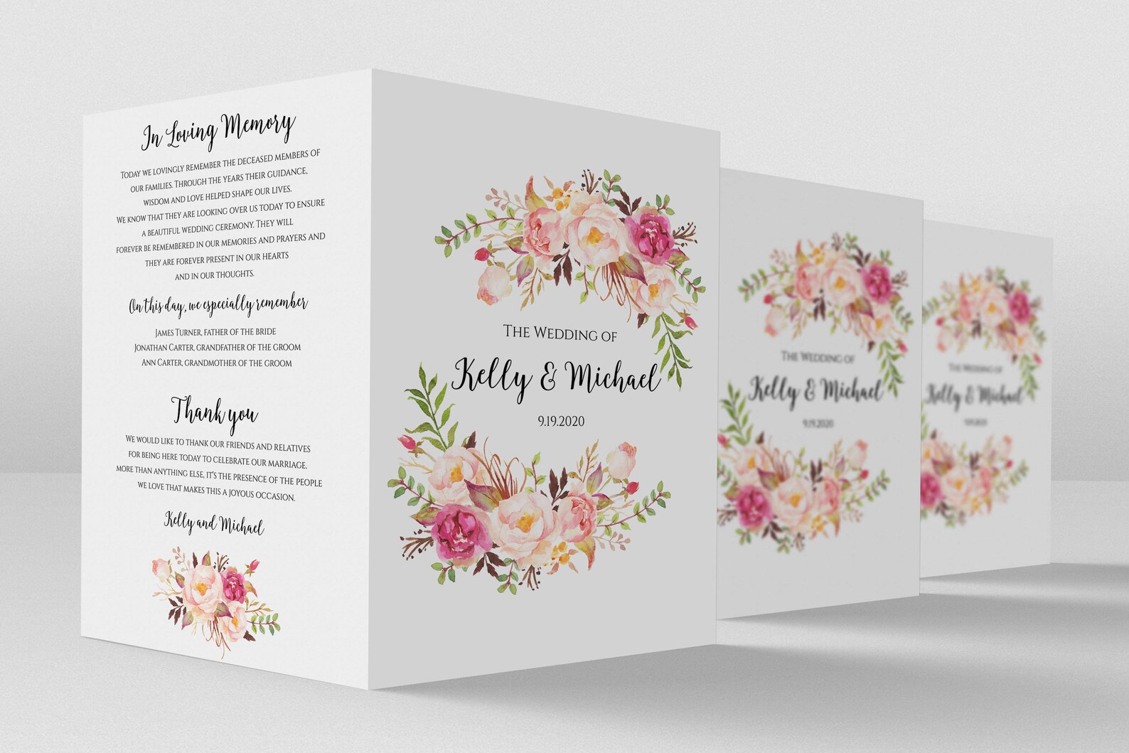 Folded Wedding Program Template Folded Ceremony Template - Etsy