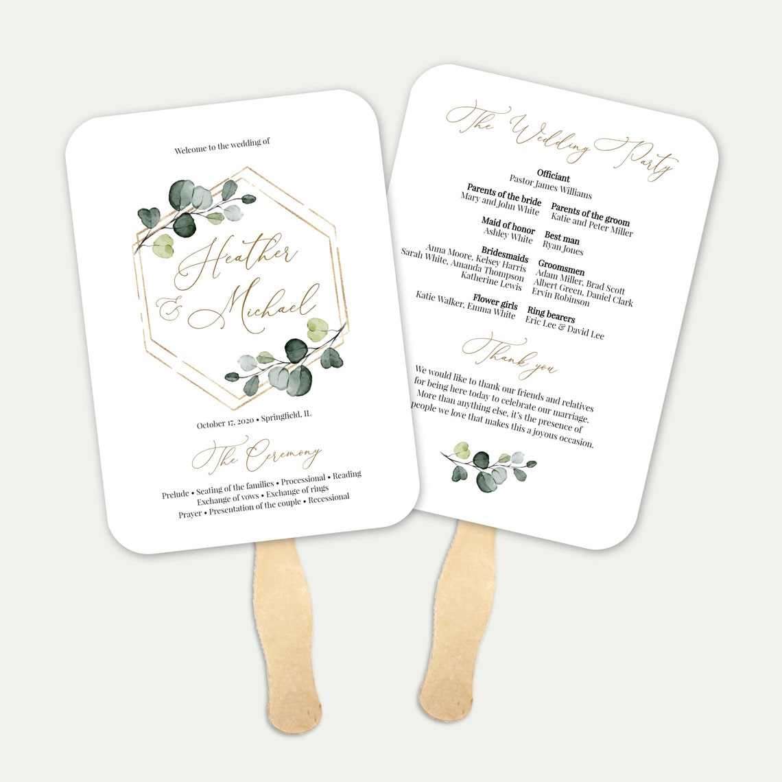 Fan Program Template Fully Editable Printable Ceremony - Etsy