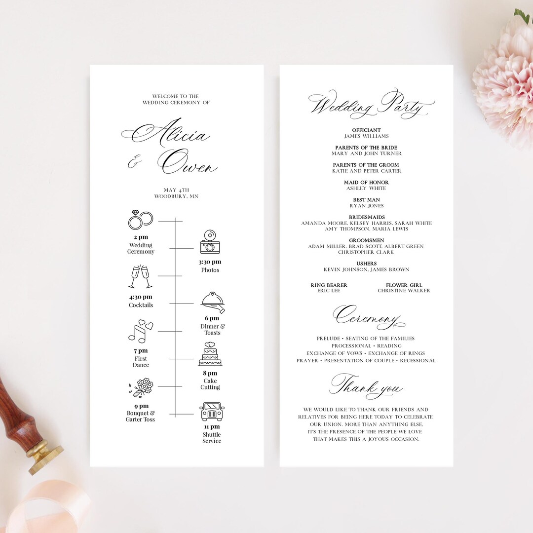 Classic Wedding Timeline Template Download, Printable Wedding Timeline ...