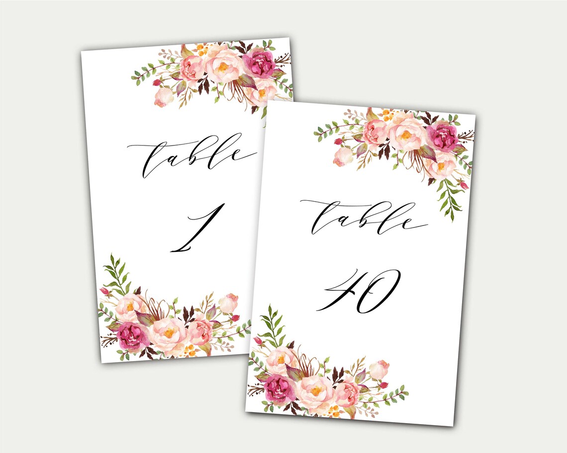 Wedding Table Numbers 1-40 Table Numbers Table Number Cards - Etsy