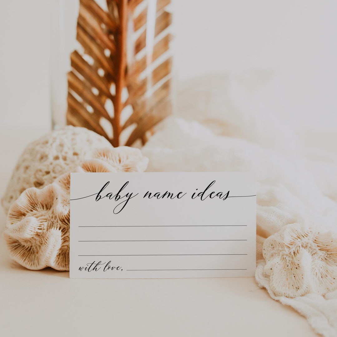 Modern Baby Name Ideas Sign and Tickets, Minimalist Baby Shower Baby ...