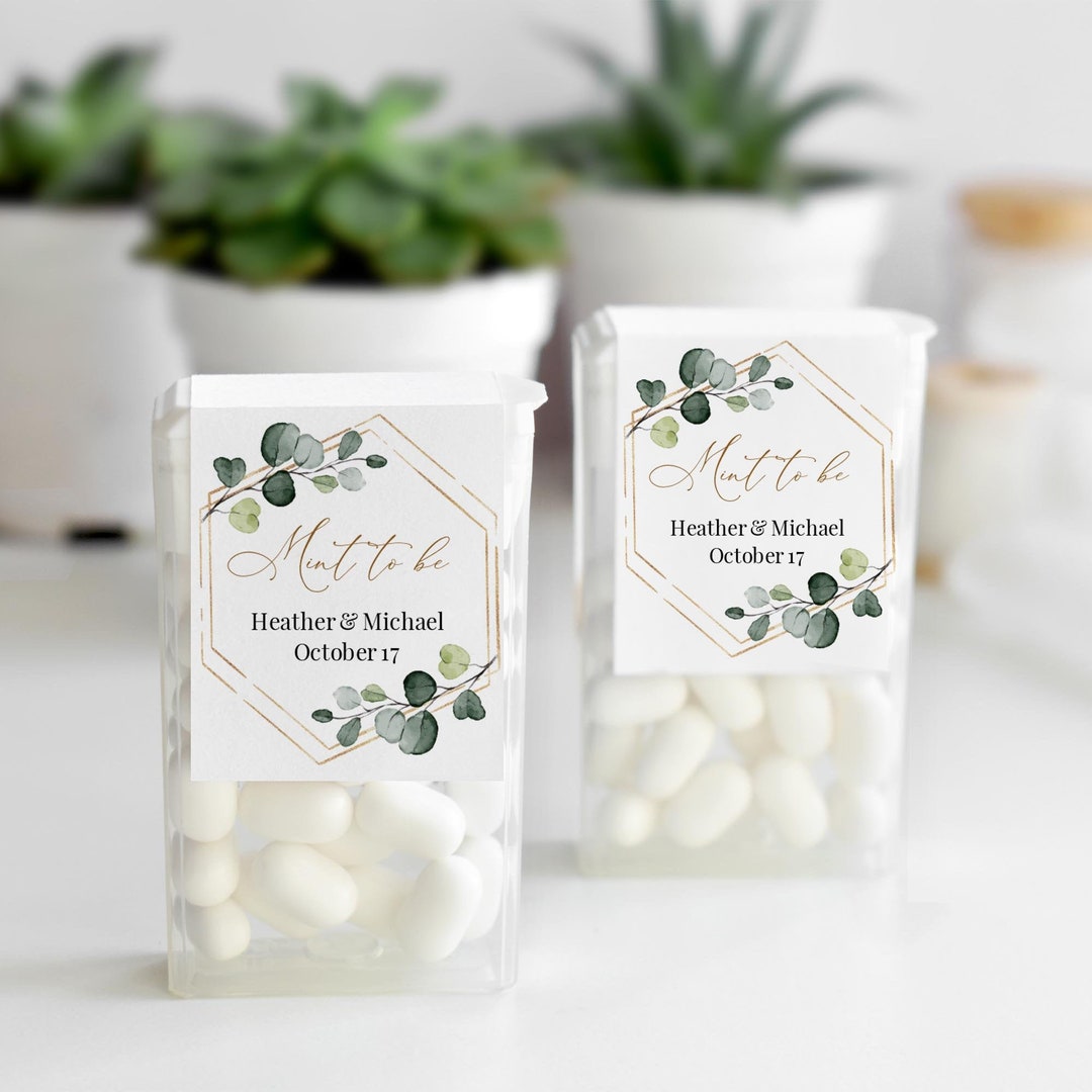 Greenery and Gold Mint to Be Label Template Download, Editable Tic Tac ...