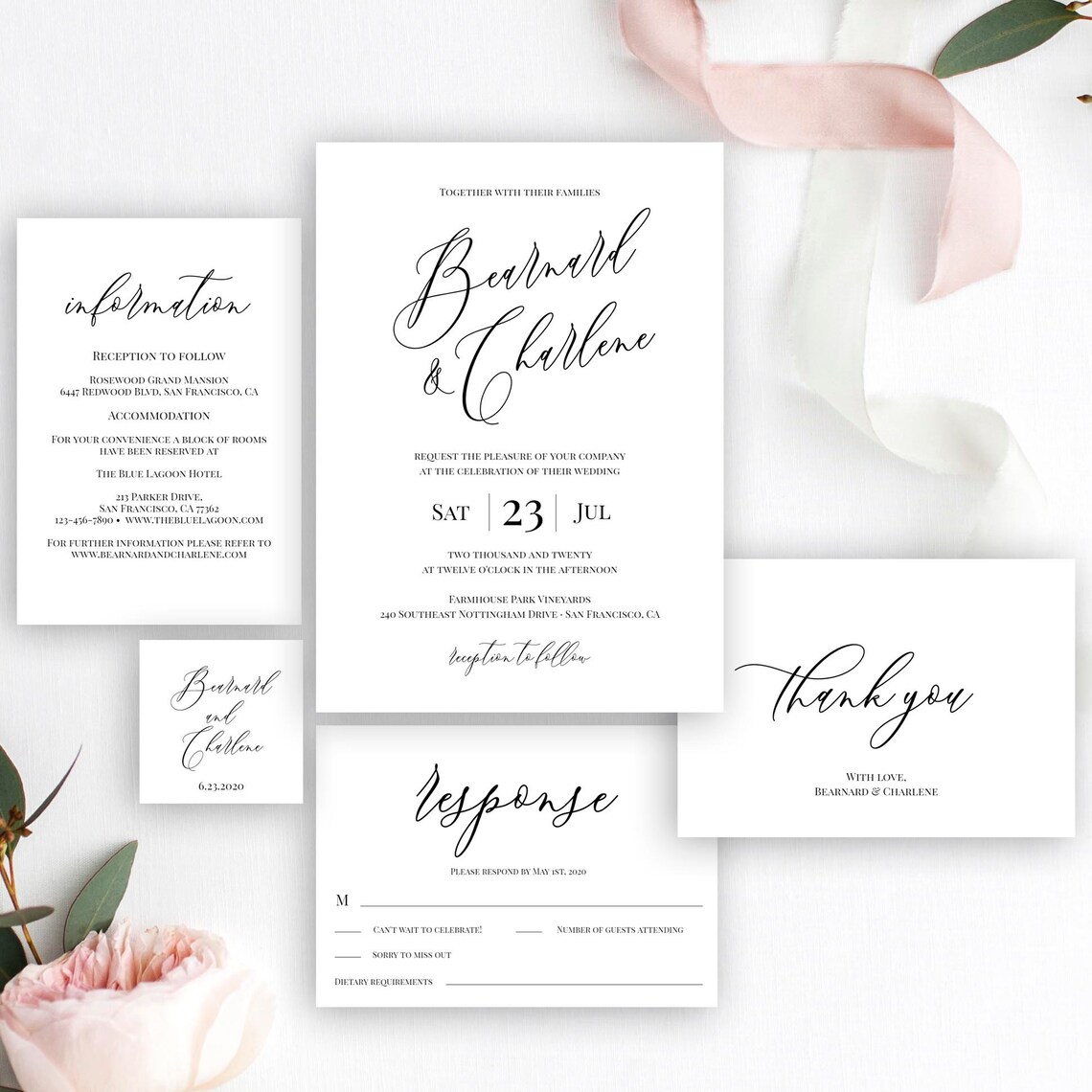 Wedding Invitation Template, Fully Editable, Printable Wedding ...
