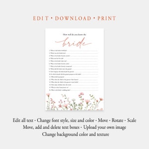 Wildflower Who Knows the Bride Best Game How Well Do You Know the Bride ...