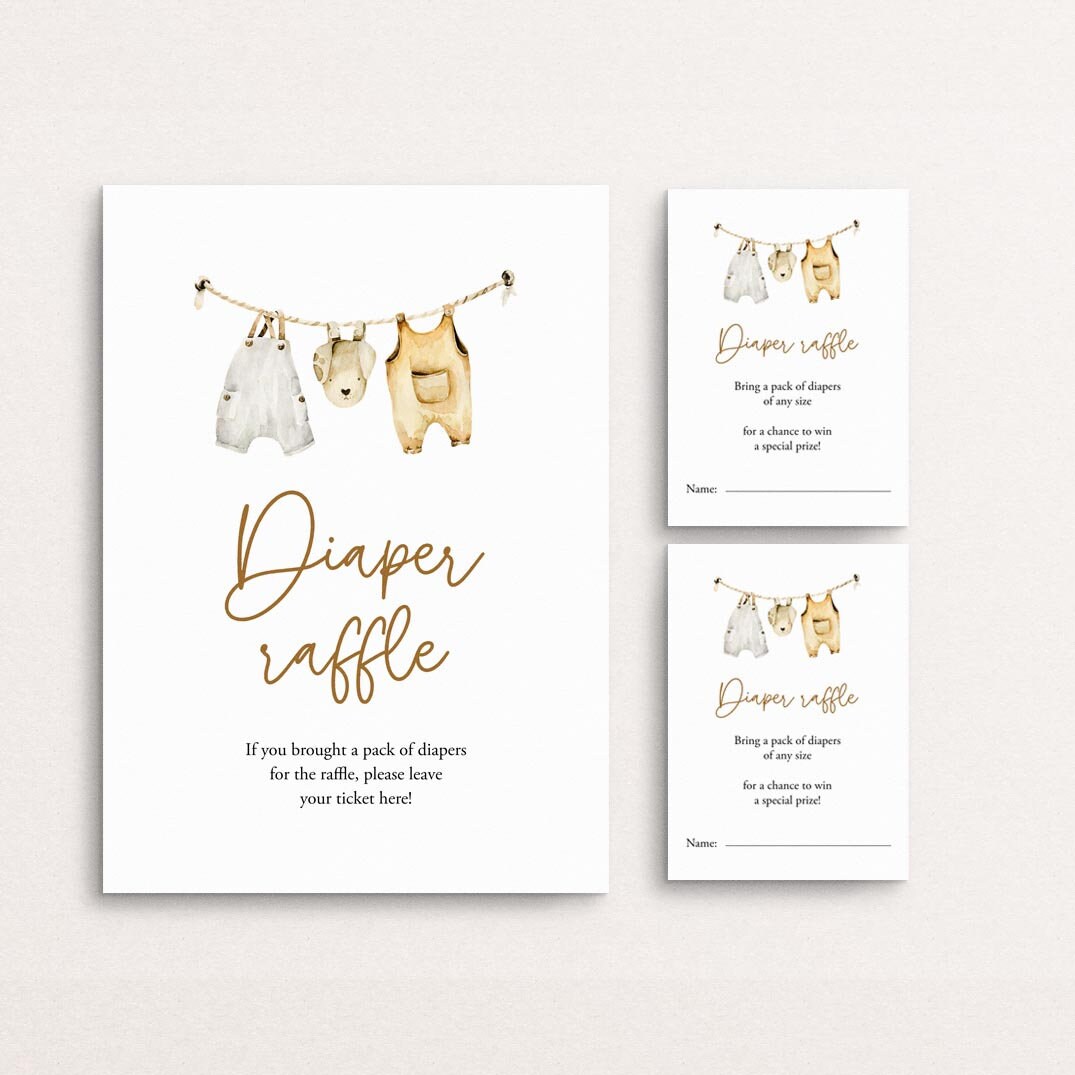 Boy Diaper Raffle Tickets and Sign Hanging Clothes Diaper - Etsy