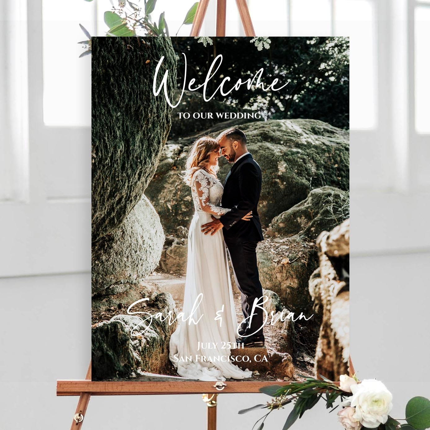 Photo Welcome Sign Editable Wedding Welcome Sign With Photo - Etsy
