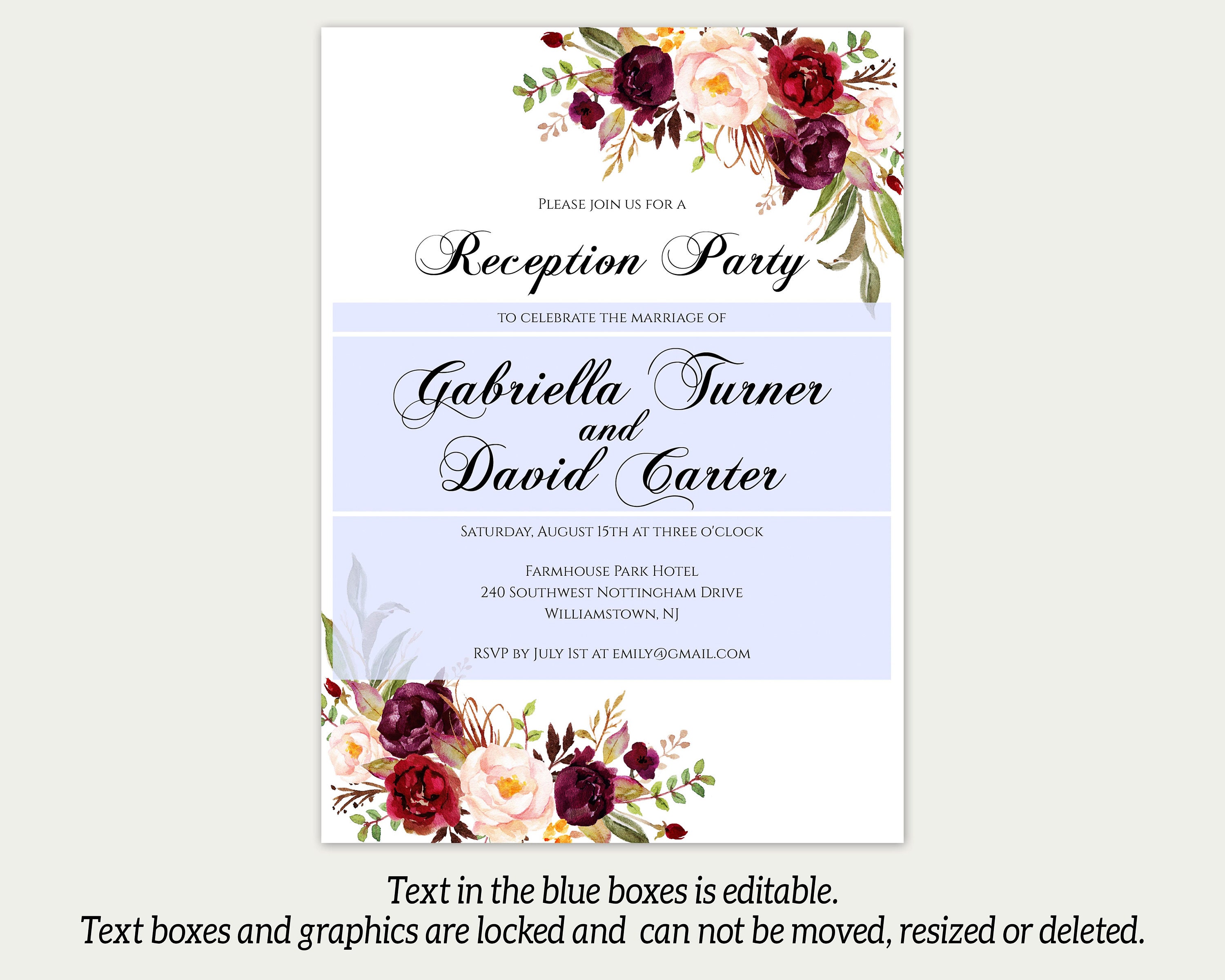 Reception Party Invitation Reception Invitation Reception - Etsy Canada