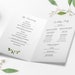 Greenery Folded Wedding Program Template Editable Folded - Etsy