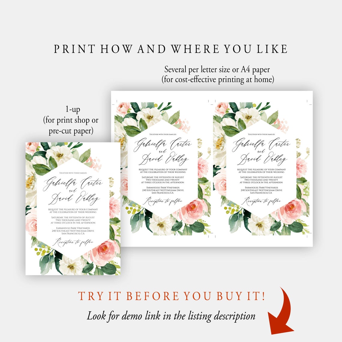 Wedding Invitation Template Wedding Invitation Only - Etsy