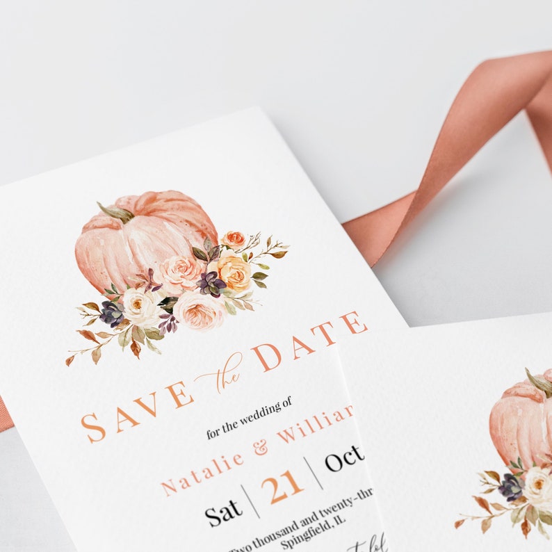 Fall Save the Date Template Editable Save the Date Cards | Etsy