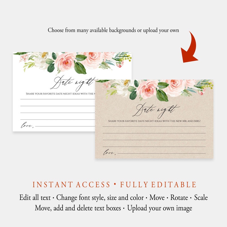 Editable Date Night Cards Printable Date Night Idea Cards - Etsy