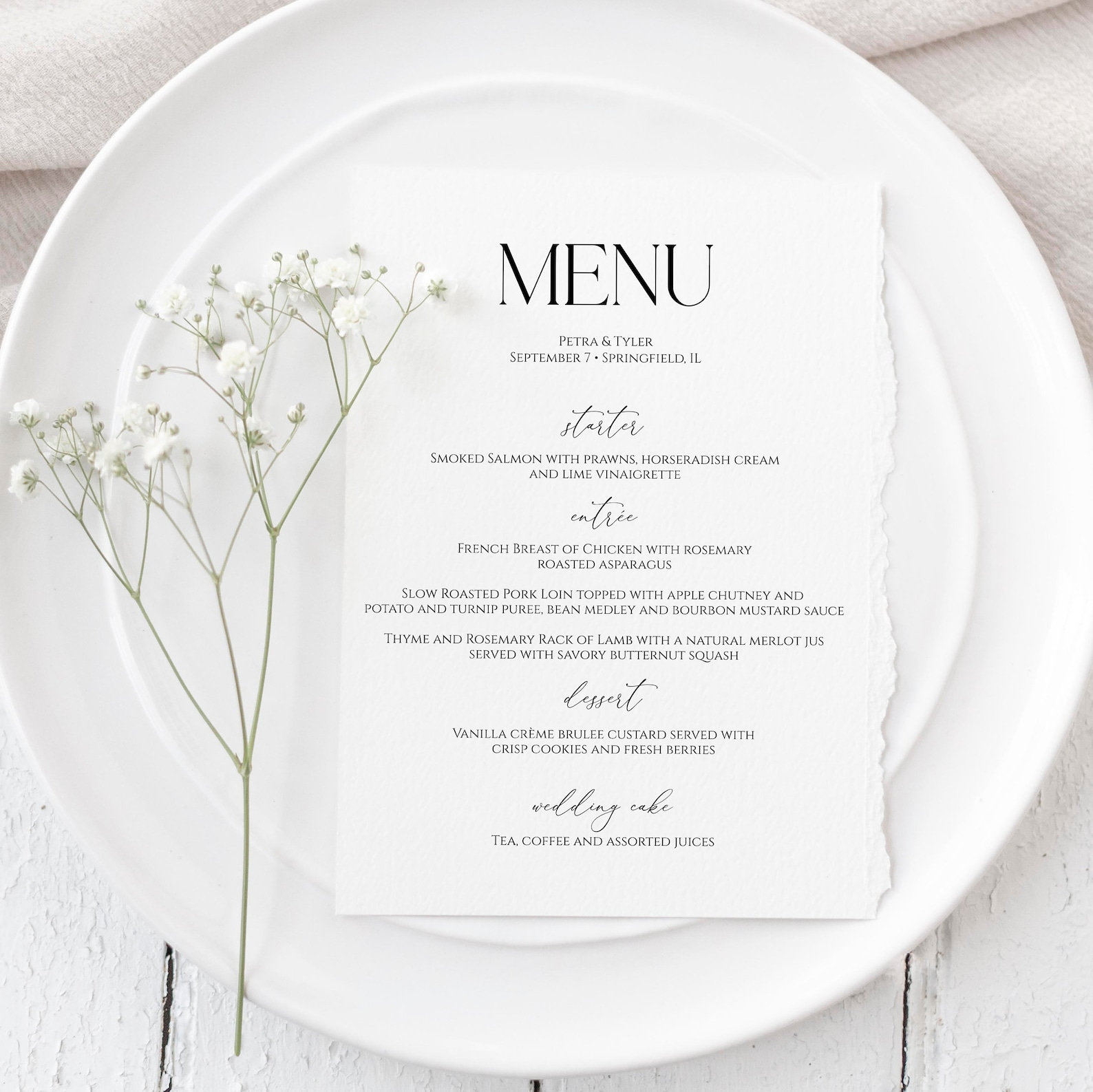 Classic Wedding Menu Template Download Editable Minimalist | Etsy