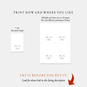 Classic Buffet Card Template, Printable Food Label, Editable Buffet ...