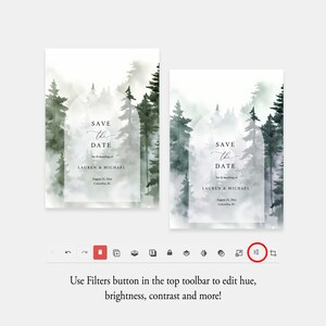 Pine Tree Seating Chart Forest Seating Card Editable Mountain Wedding ...