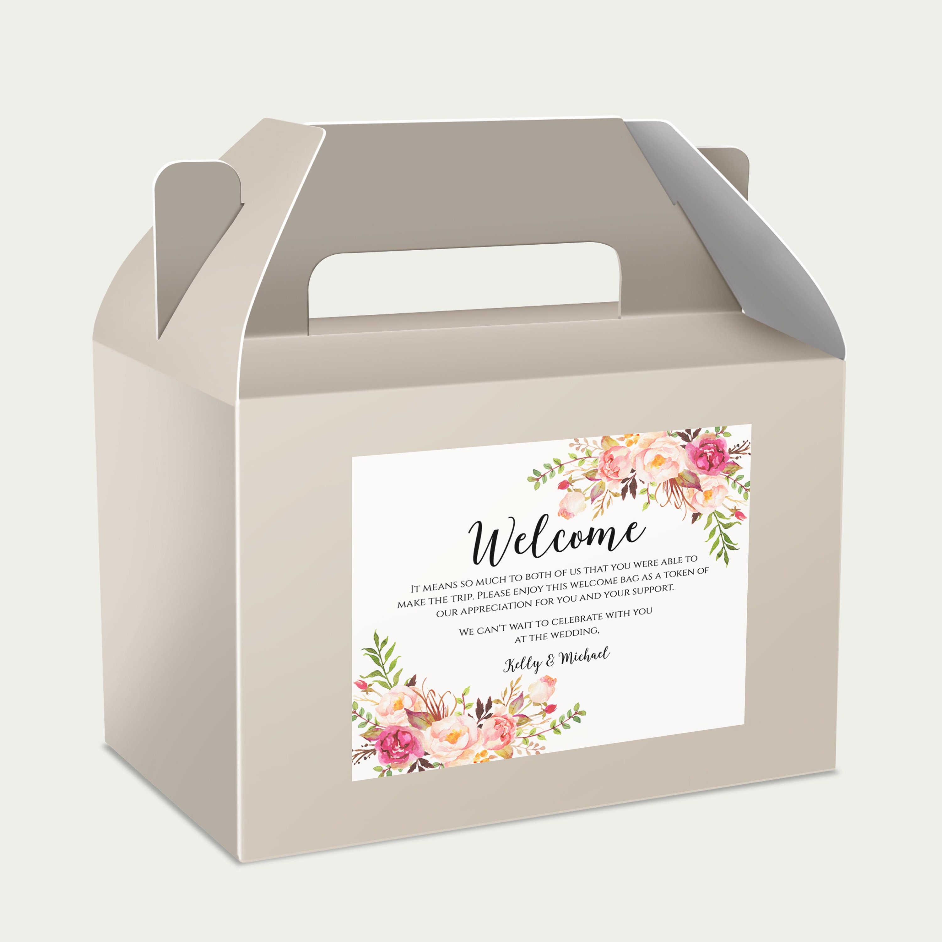 Welcome Bag Sticker Welcome Bag Label Gable Box Labels - Etsy