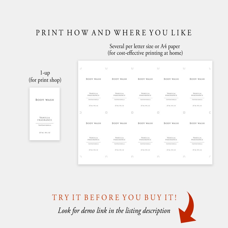 Minimalist Soap Label Template Printable Body Wash Labels | Etsy