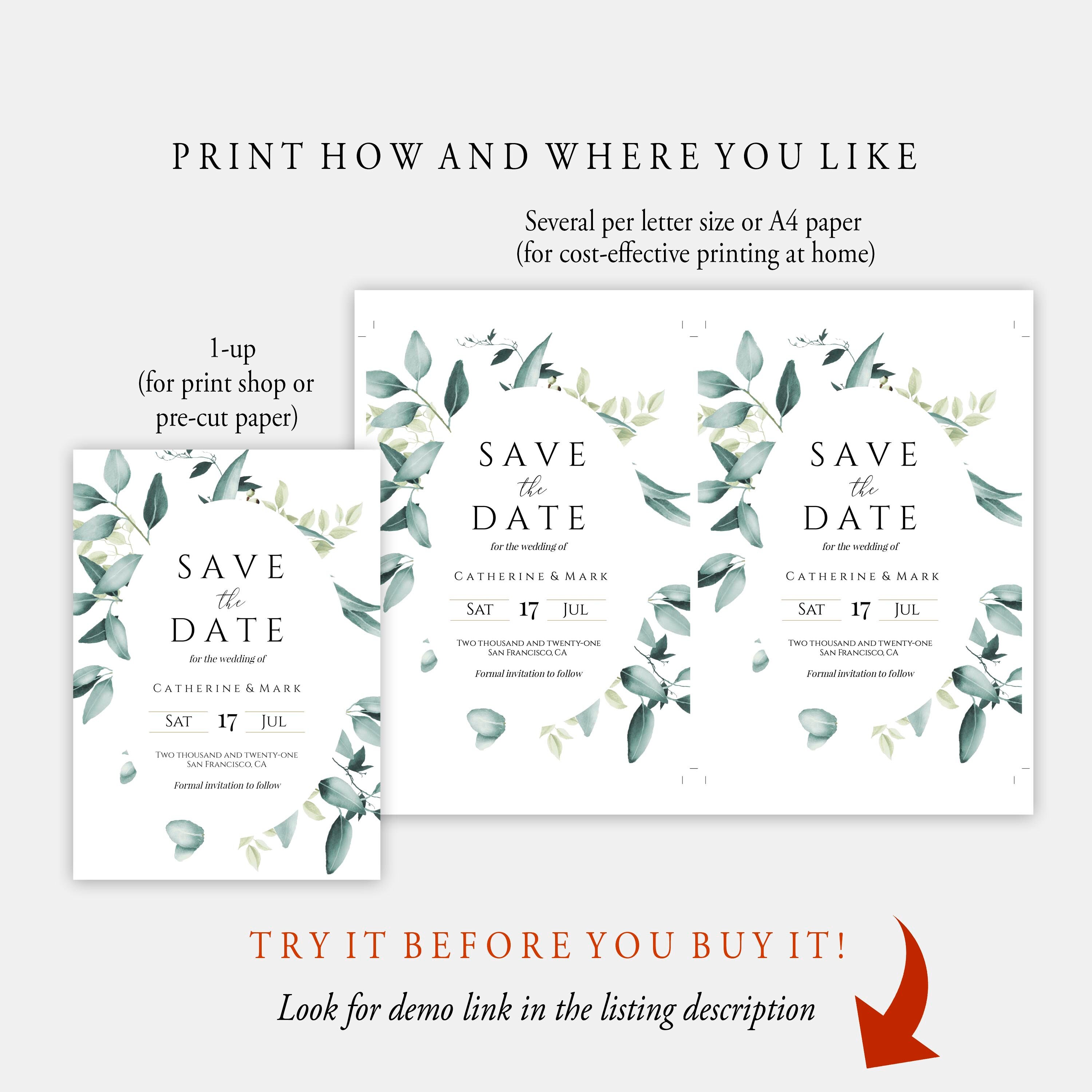 Save The Date Template Instant Download Save The Date Cards | Etsy