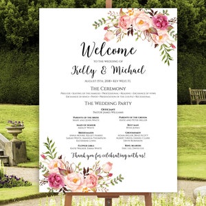 Wedding Program Poster, Large Wedding Program, Wedding Poster, Ceremony ...