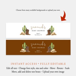 Water Bottle Label Cowboy Bottle Wrap Template Printable Boy Birthday ...