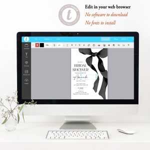 Bow Bridal Shower Welcome Sign Bow Welcome Board Template Editable ...