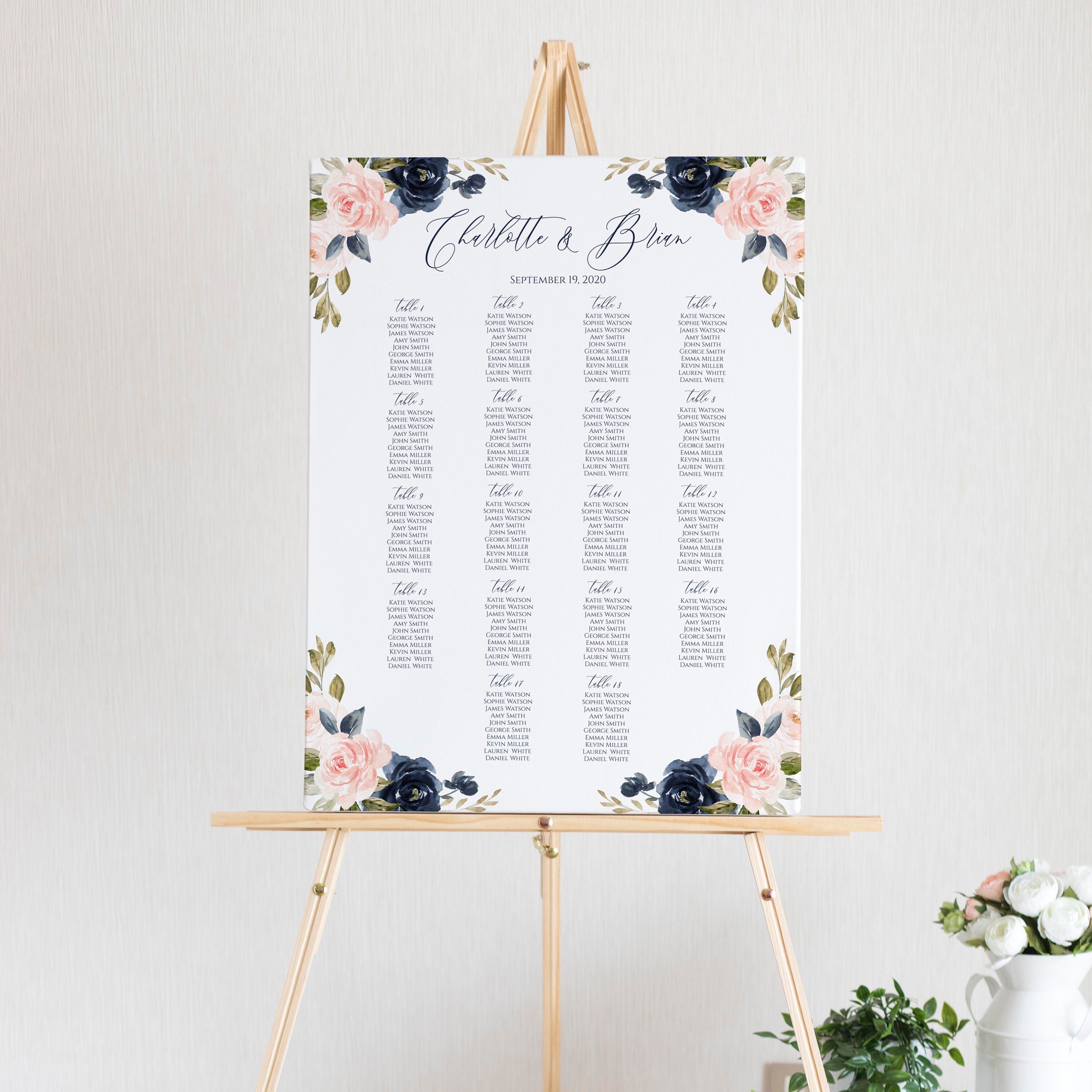 Editable Seating Chart Instant Download Boho Seating Poster - Etsy