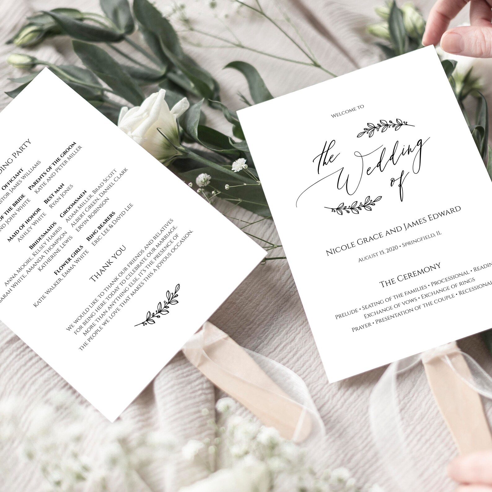 Editable Fan Program Template Printable Ceremony Template - Etsy