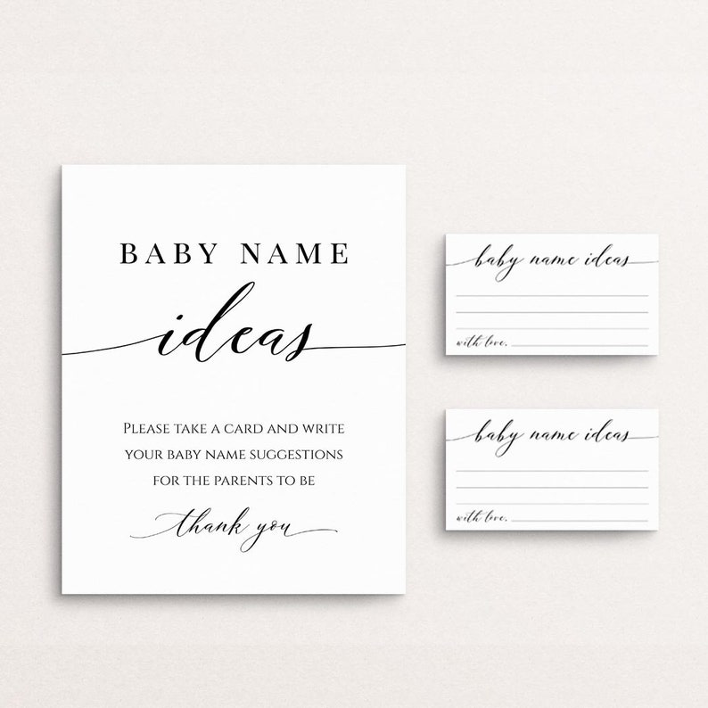 Modern Baby Name Ideas Sign and Tickets Minimalist Baby - Etsy
