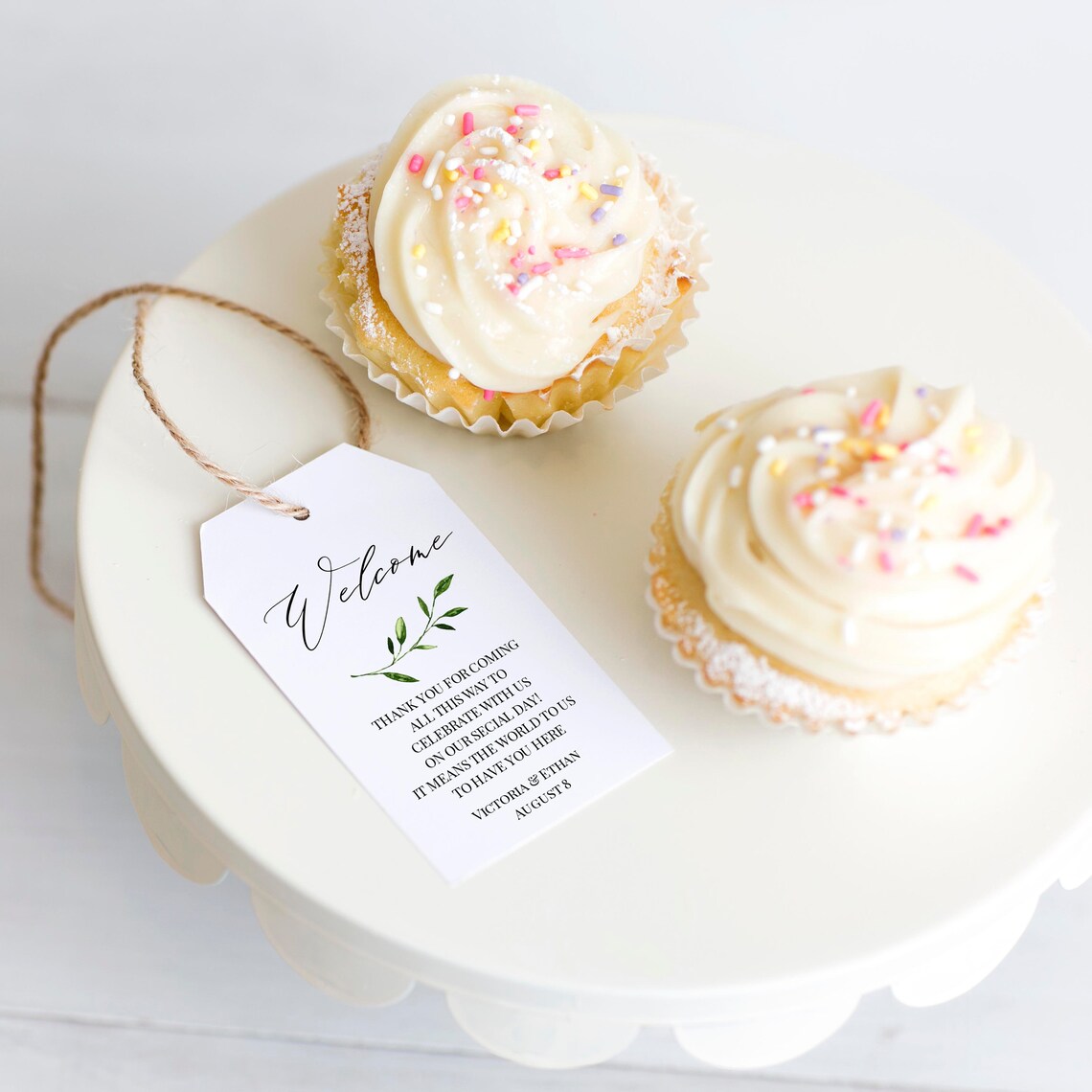 Greenery Welcome Tag Printable Welcome Tag 100% Editable | Etsy