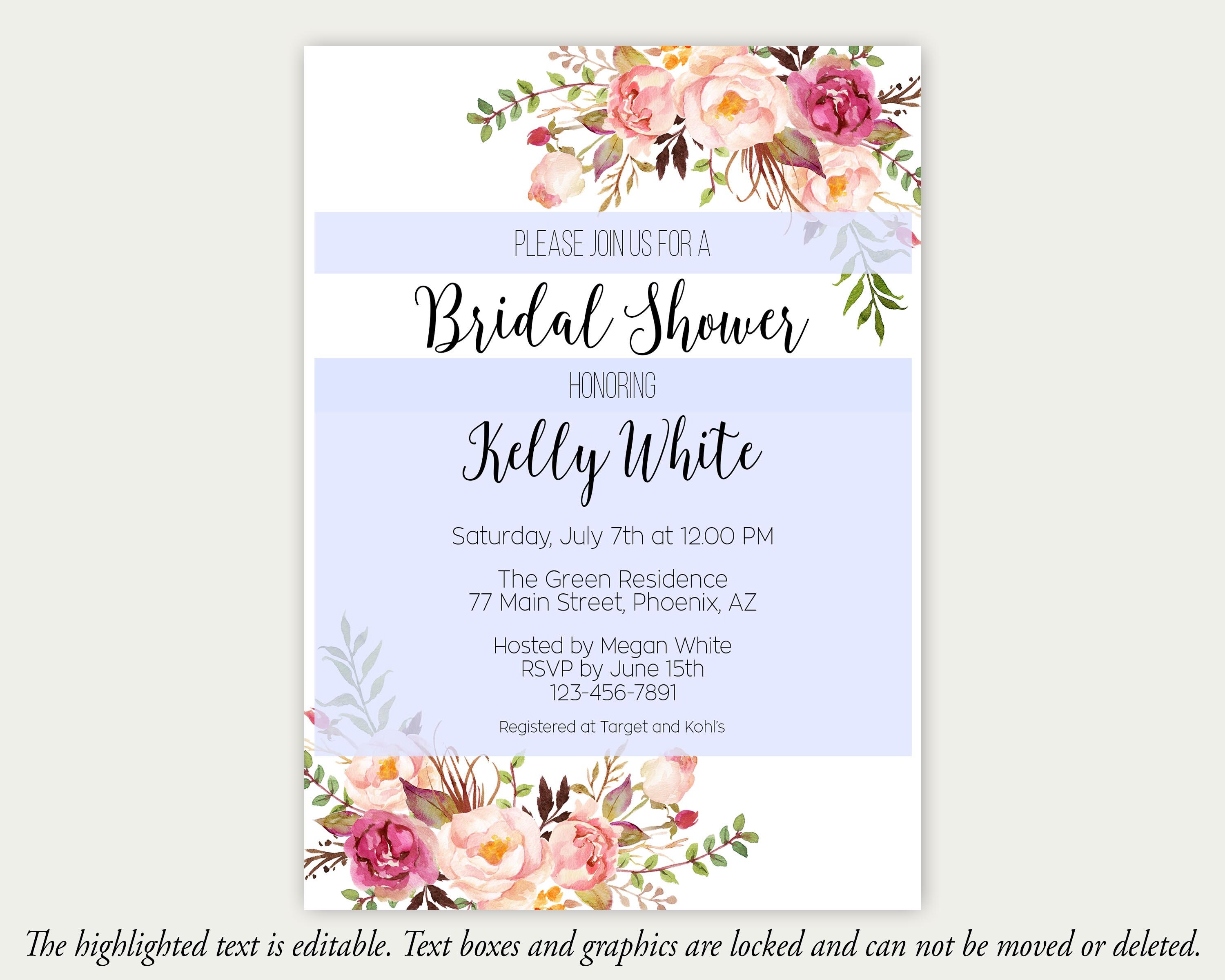 Bridal Shower Invitation Editable Template Bridal Shower | Etsy